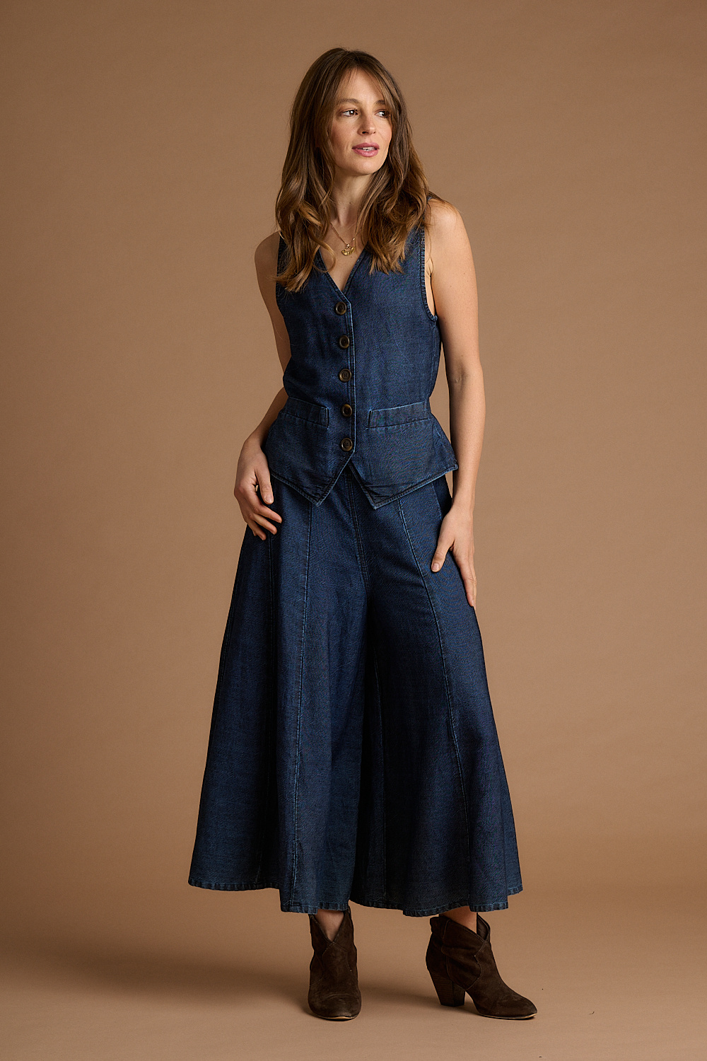 Jaba Waistcoat in Denim - JABA YARD