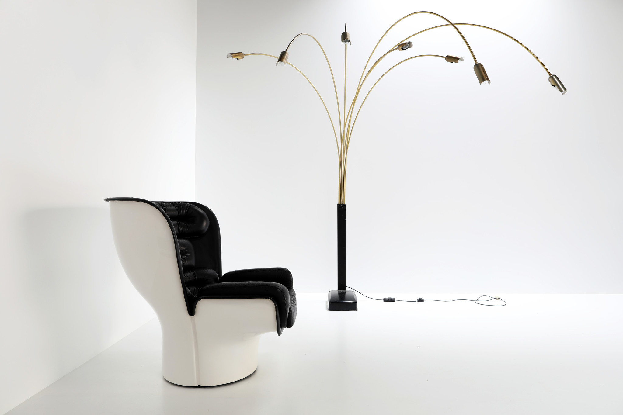 Italian vintage arc lamp with 7 arms - WAUWSHOP Belgium