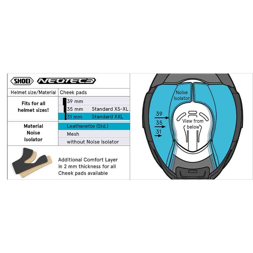 Shoei - Neotec 3 Cheek Pads Type-QL - Biker Outfit