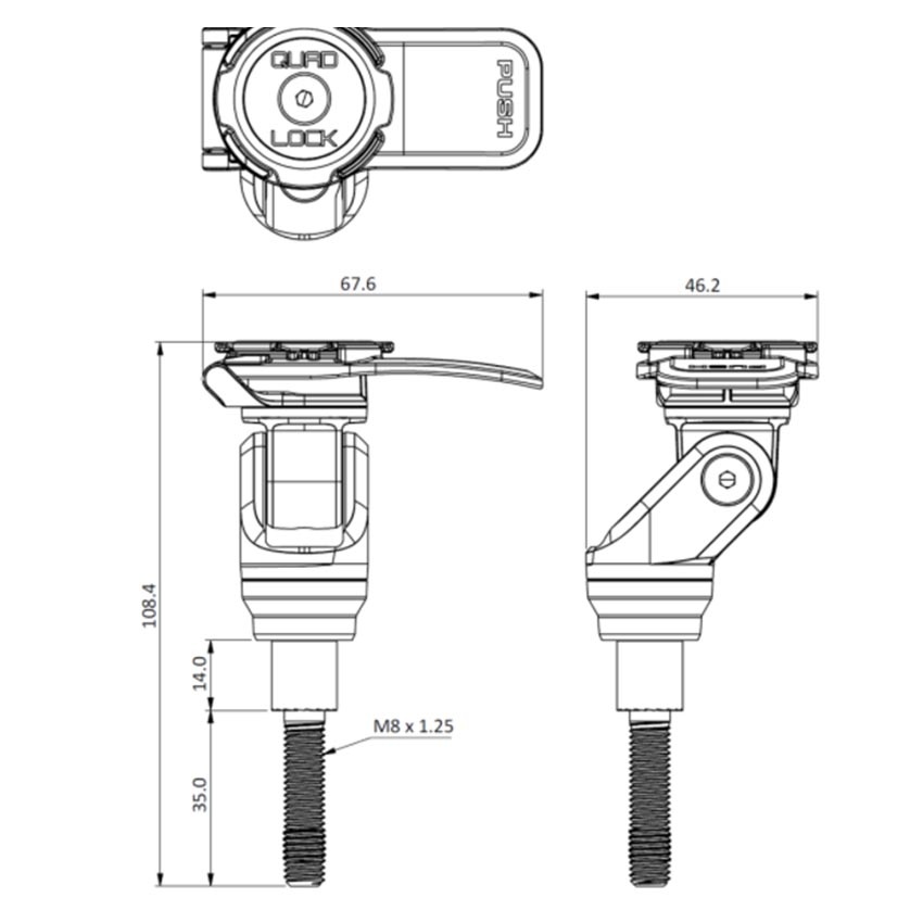 Quad Lock - Handlebar Clamp Mount Pro - Biker Outfit