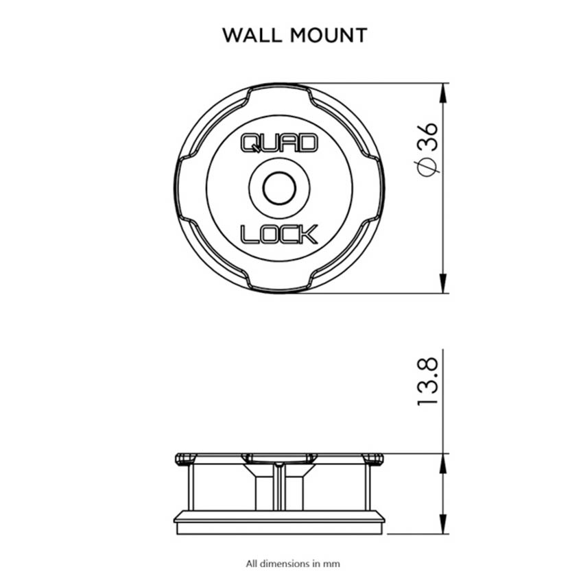 Quad Lock - Adhesive Wall Mount - Biker Outfit