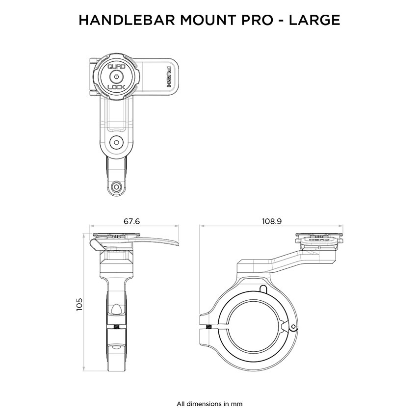 Quad Lock - Handlebar Mount Pro Large - Biker Outfit