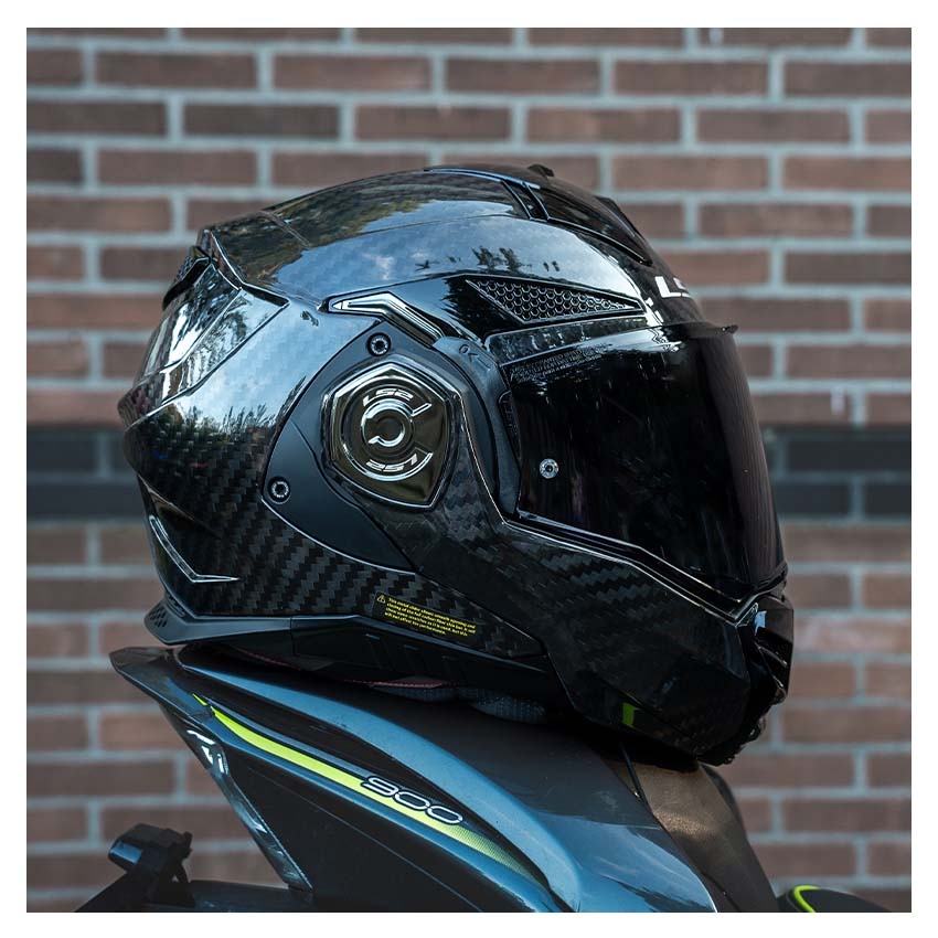 LS2 - Advant X Carbon motorhelm inclusief intercom 4X - Biker Outfit