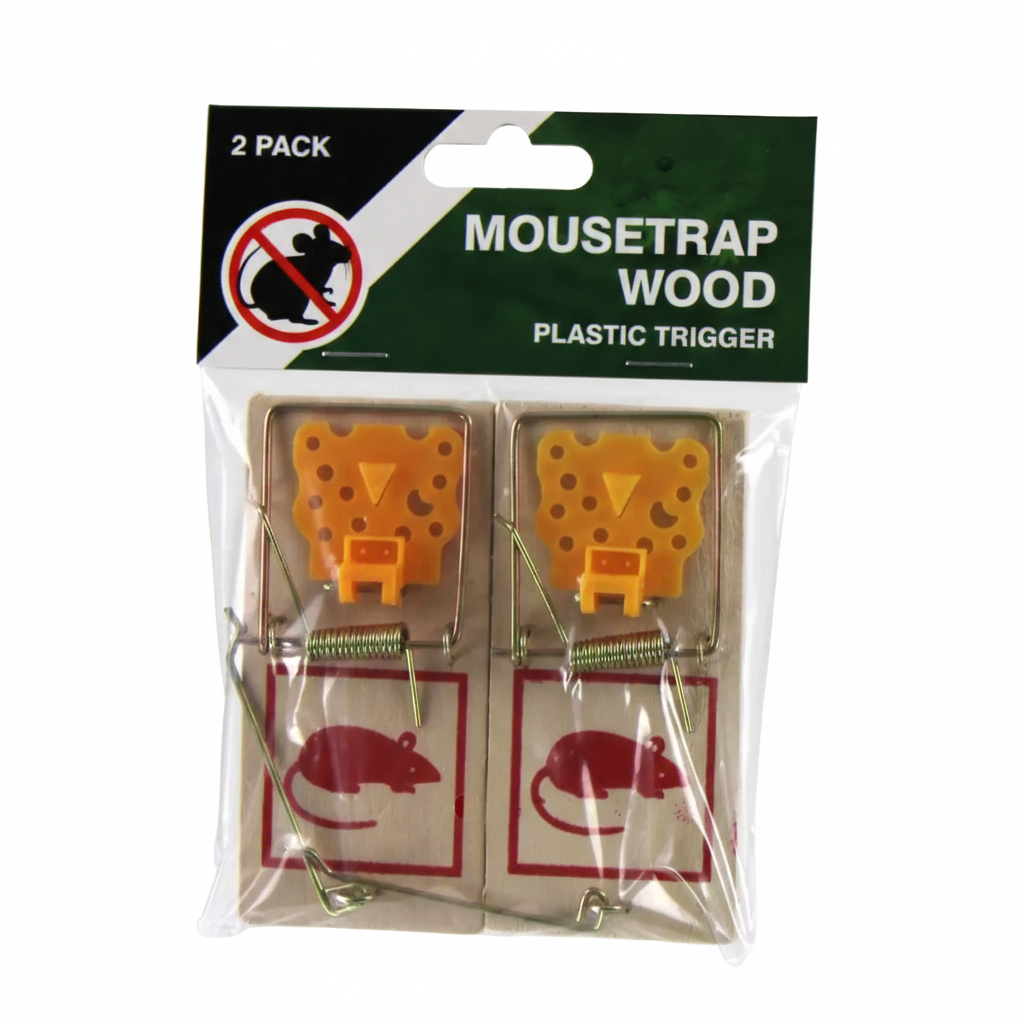 Houten muizenval met plastic trigger 2-pack | Muizen vangen ...