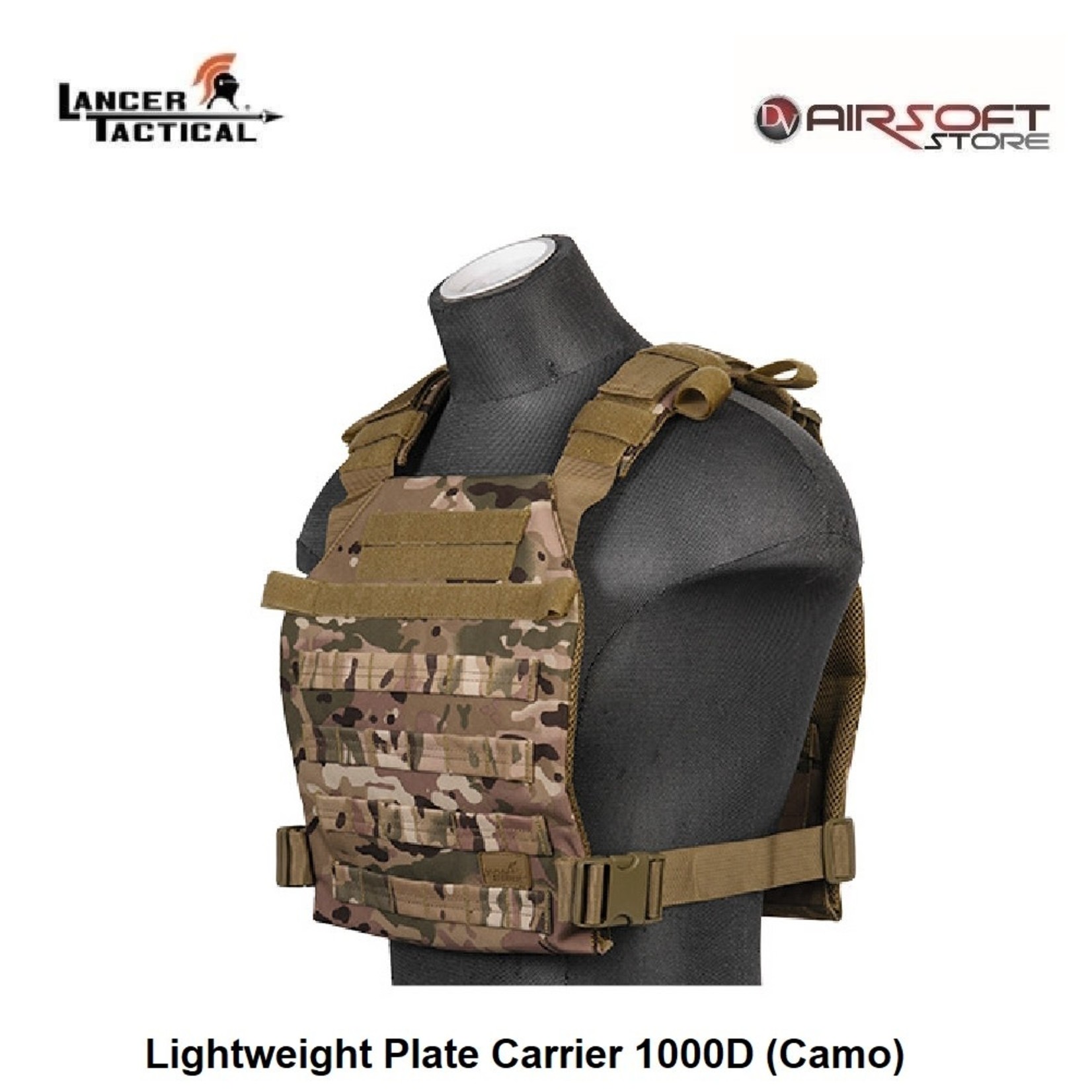 Lightweight Plate Carrier 1000D (Camo) - Airsoft Store