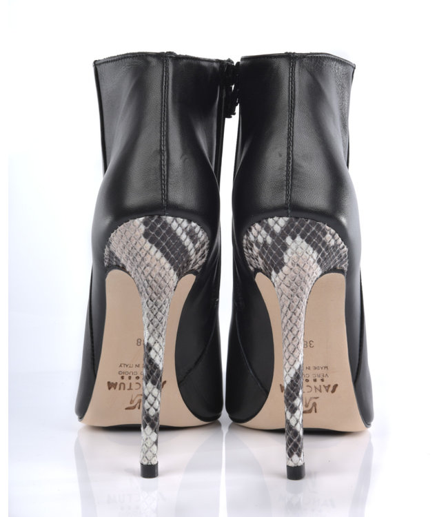 High python ankle boots stiletto heels in real leather - Italian High ...