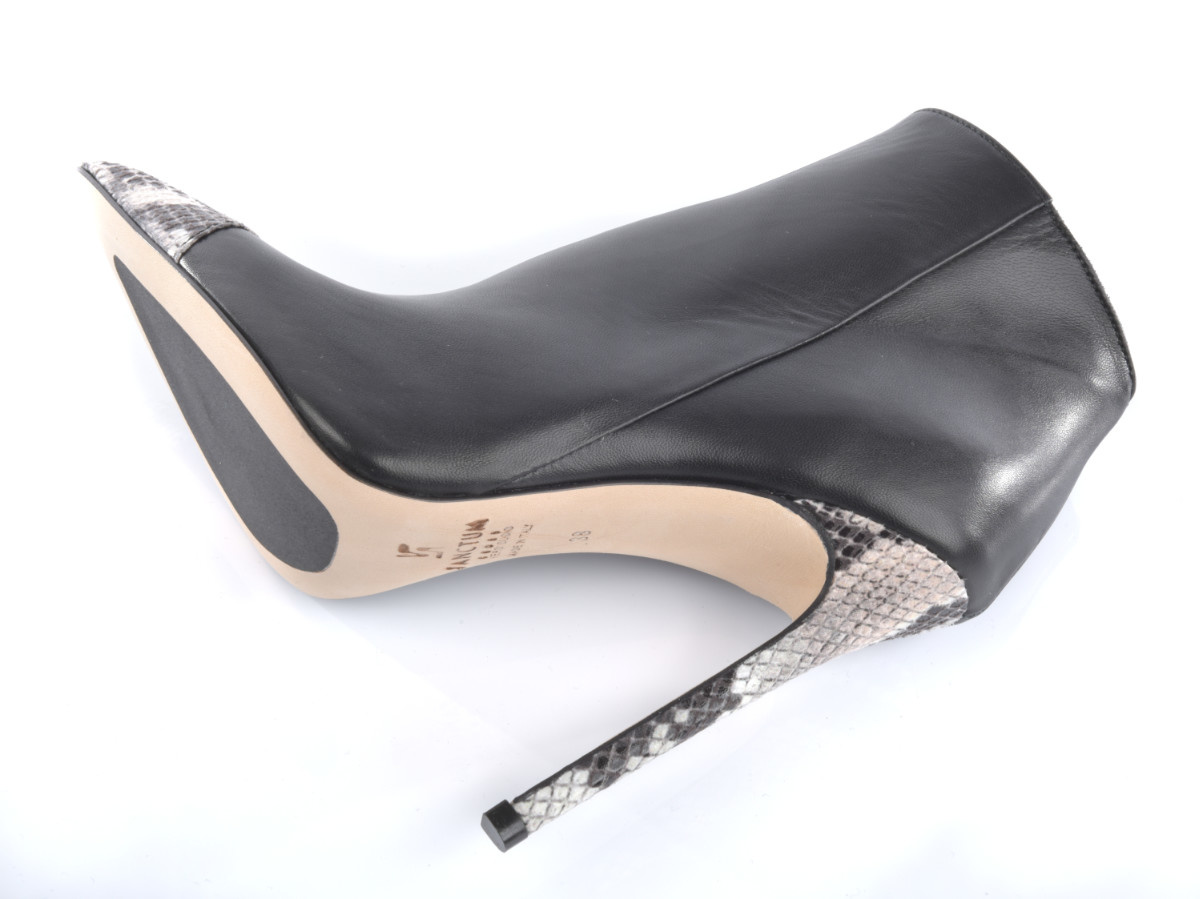 High python ankle boots stiletto heels in real leather - Italian High ...
