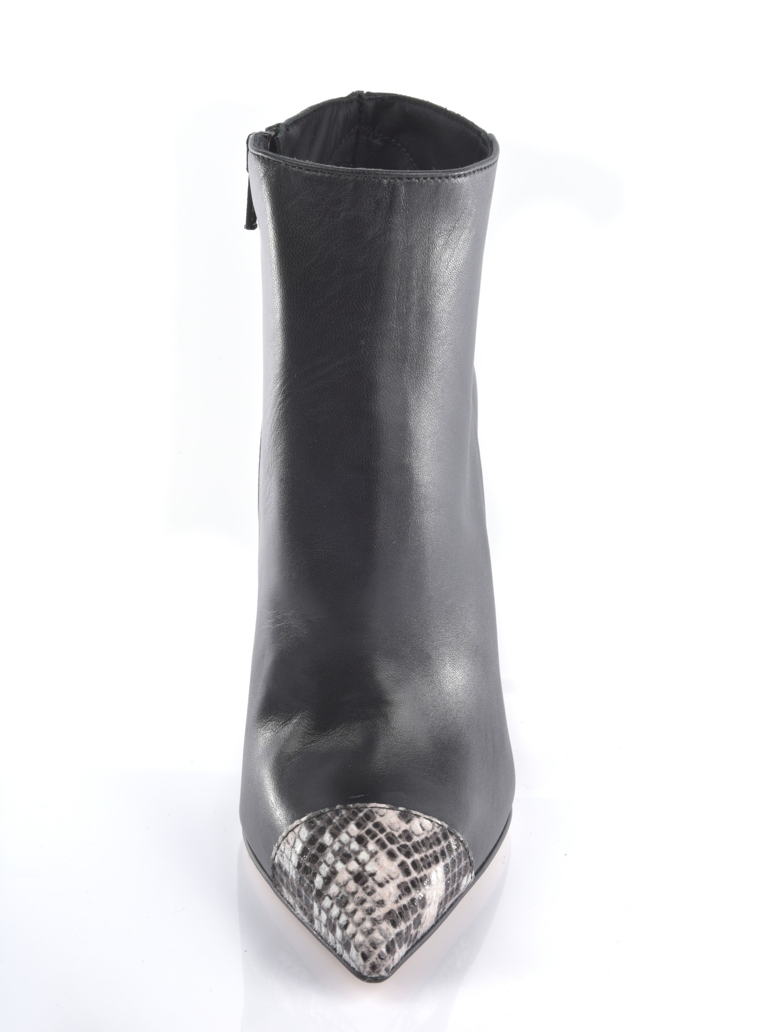 High python ankle boots stiletto heels in real leather - Italian High ...