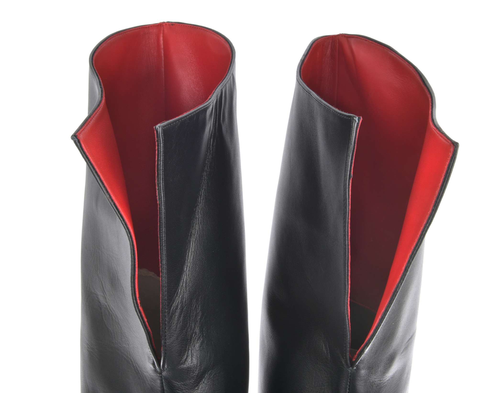 Custom made High thigh boots with platform heels in real leather ...