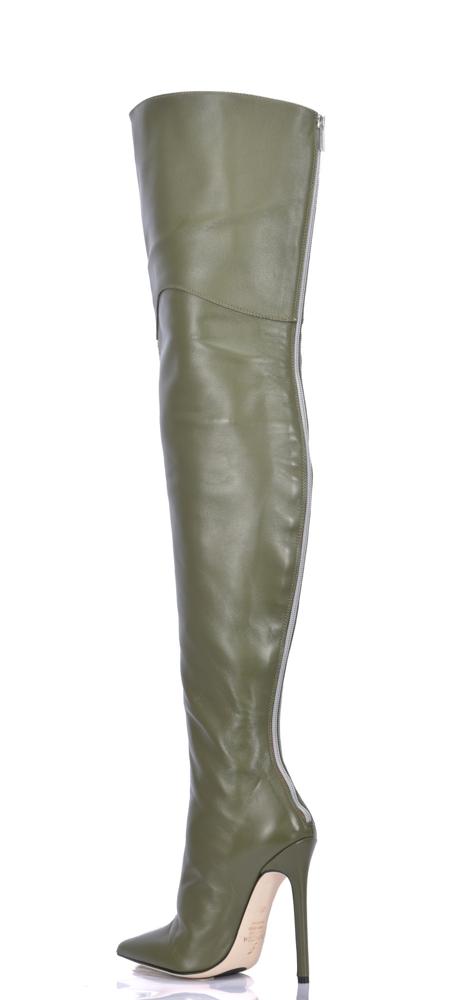 High Italian VESPER Olive Green Thigh Boots - Italian High Heels by ...