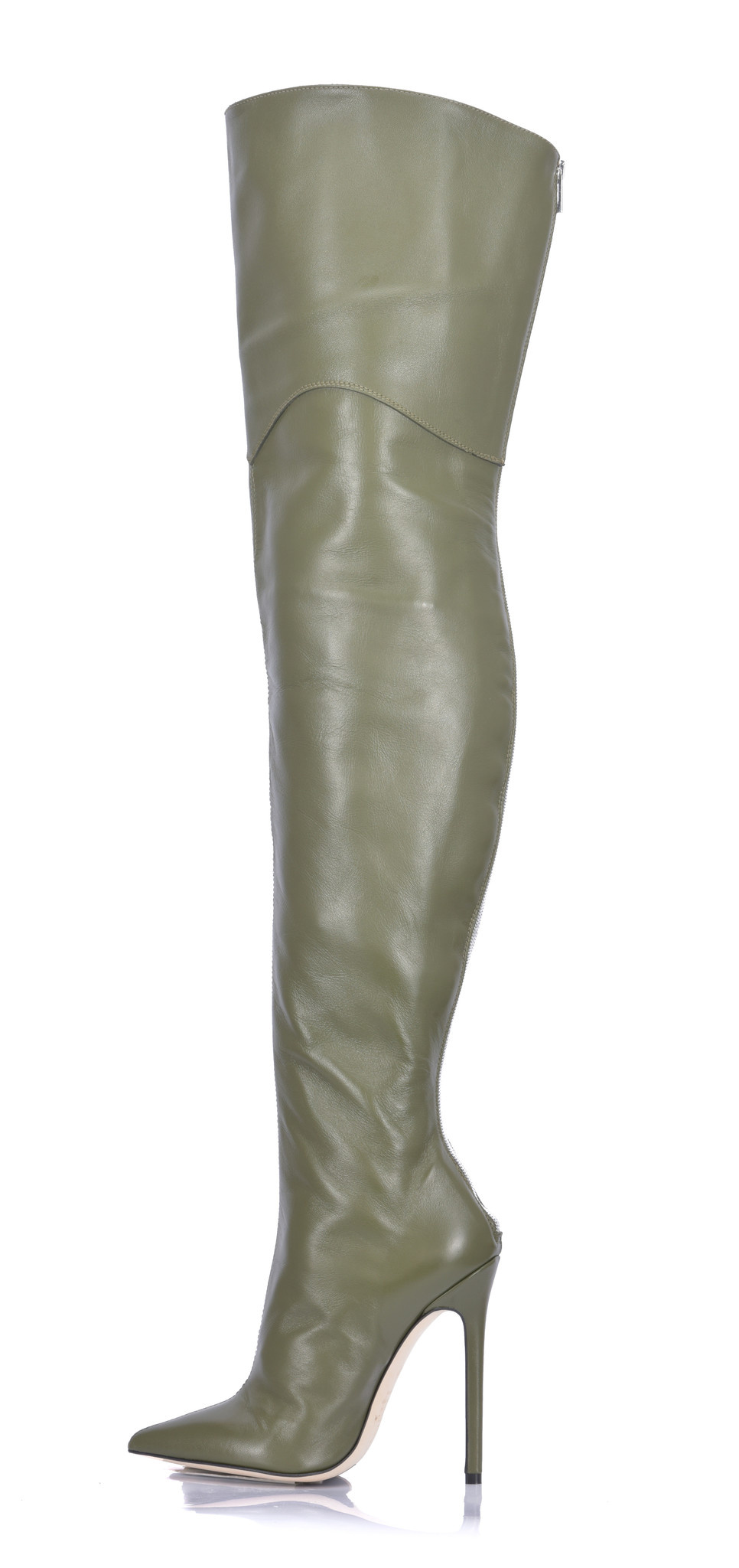 High Italian VESPER Olive Green Thigh Boots - Italian High Heels by ...