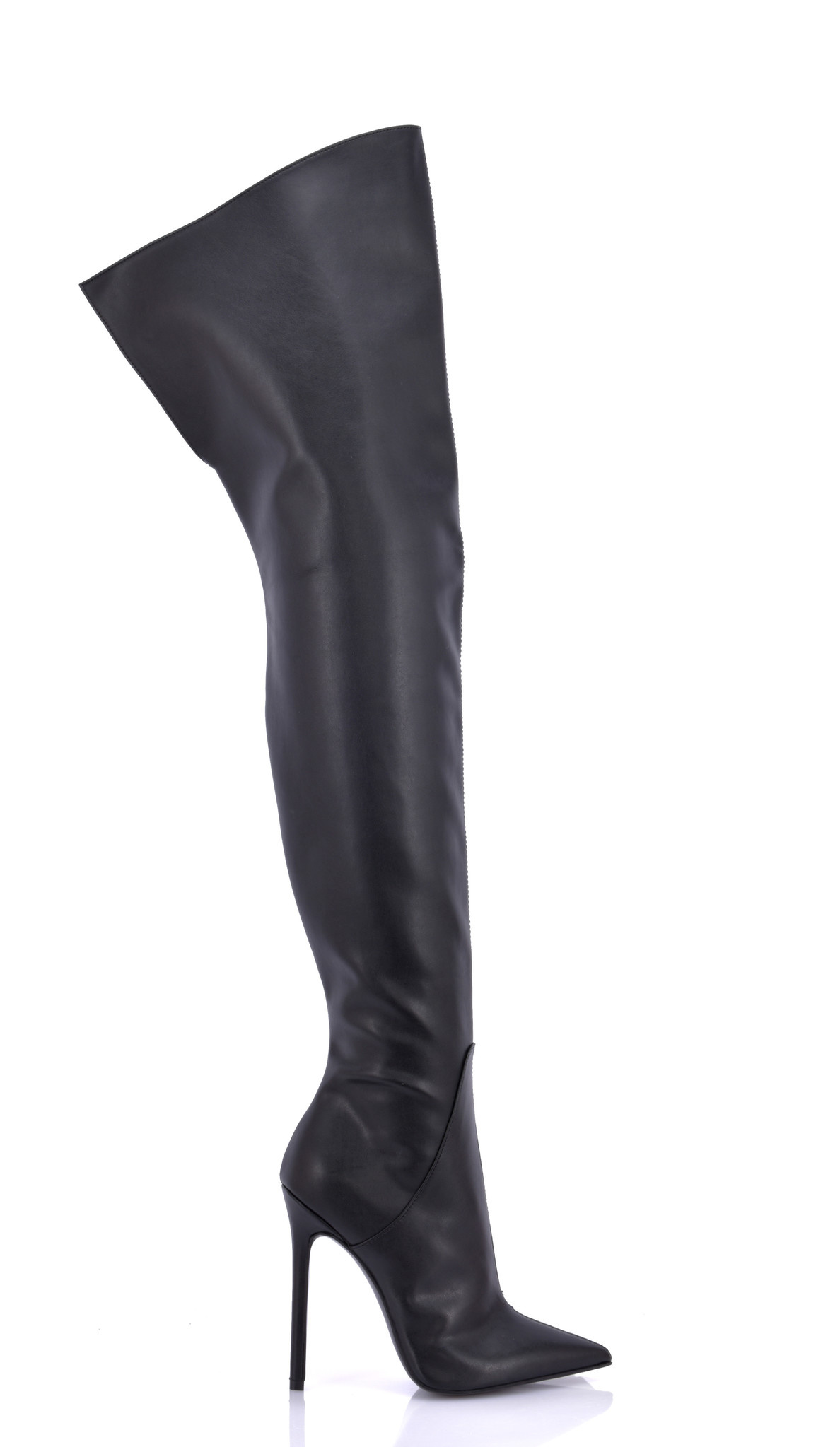 Crotch high boots with 12cm heels in Italian VEGAN leather - Italian ...