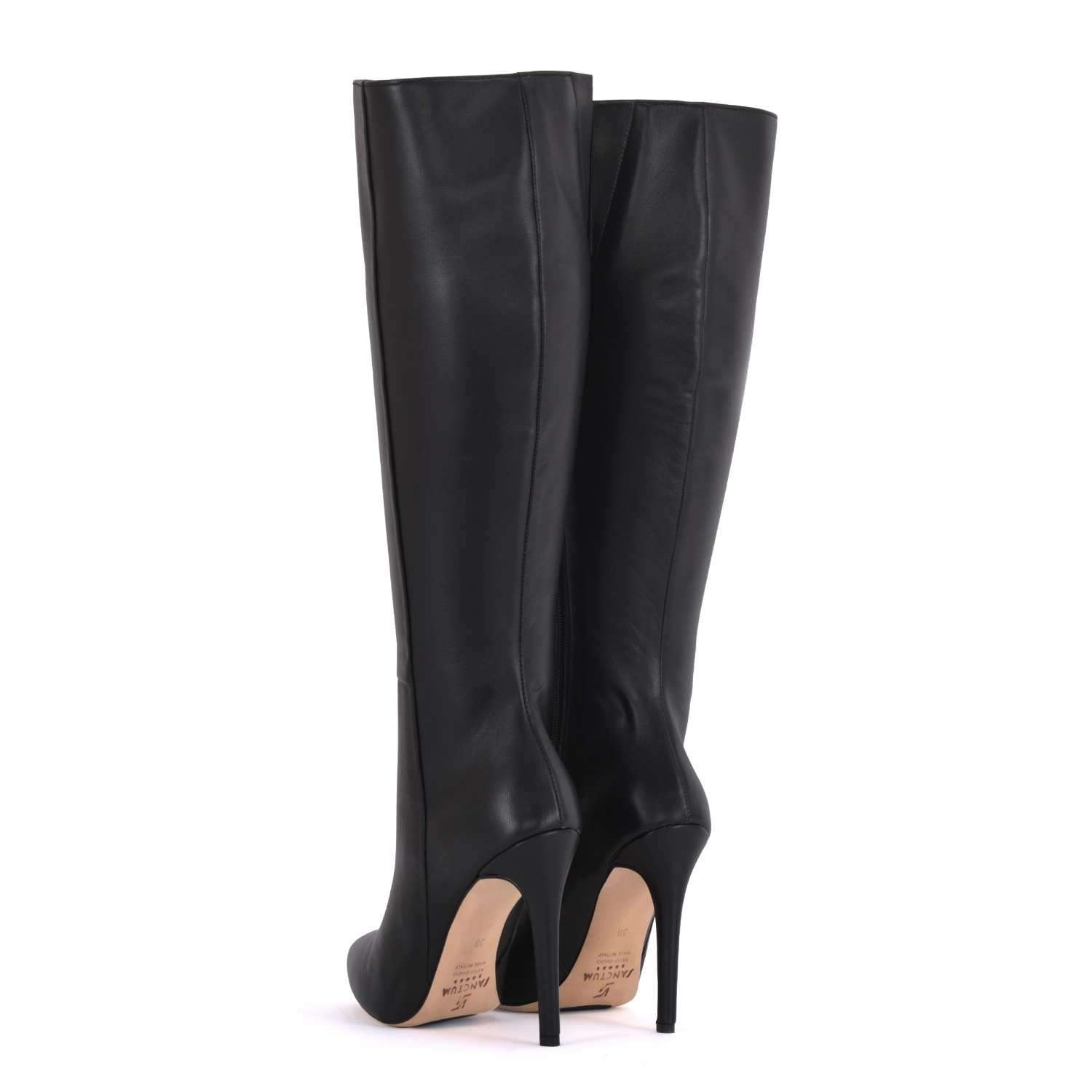 Custom - High knee boots with platform heels in real leather - Italian ...