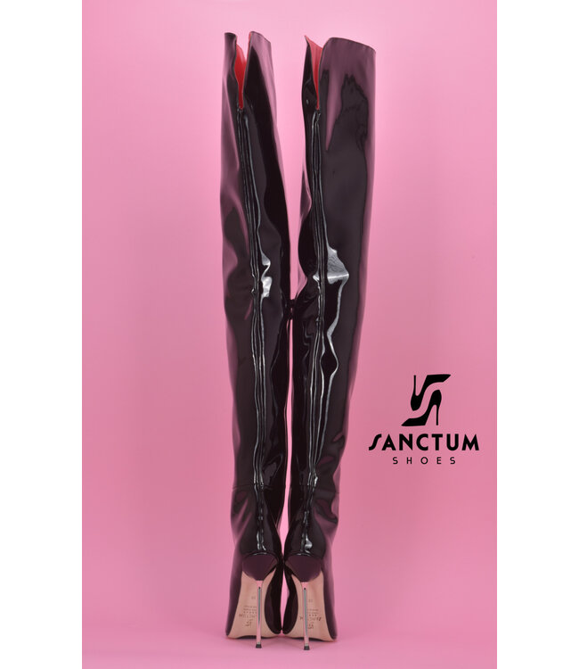 CUSTOM MADE - GAIA CROTCH BOOTS PATENT LEATHER - Italian High Heels by ...