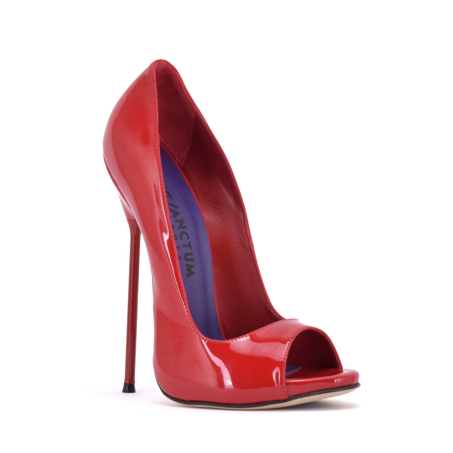 Italian pumps CLAUDINE RED SHINY OPEN TOE PUMPS - Italian High Heels by ...