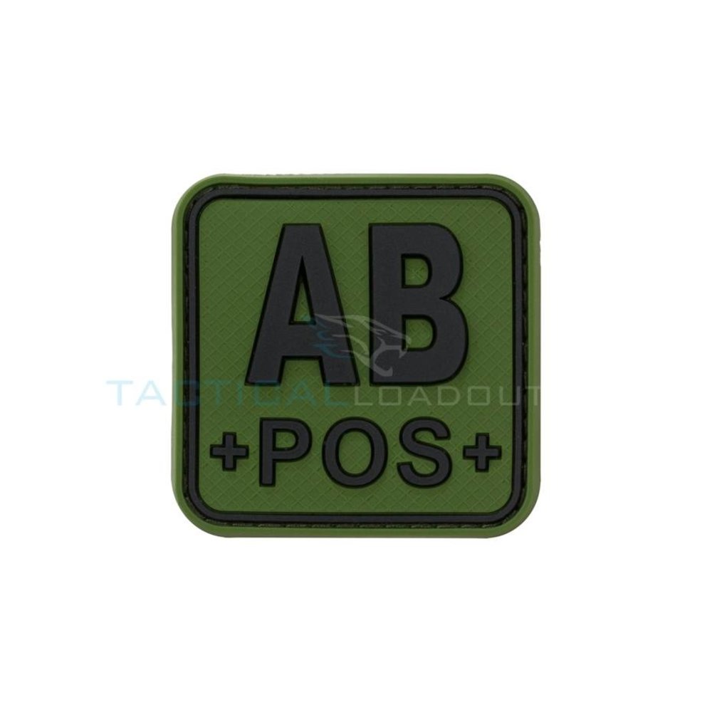 JTG AB-POS Blood Type PVC Patch Olive - GearPoint