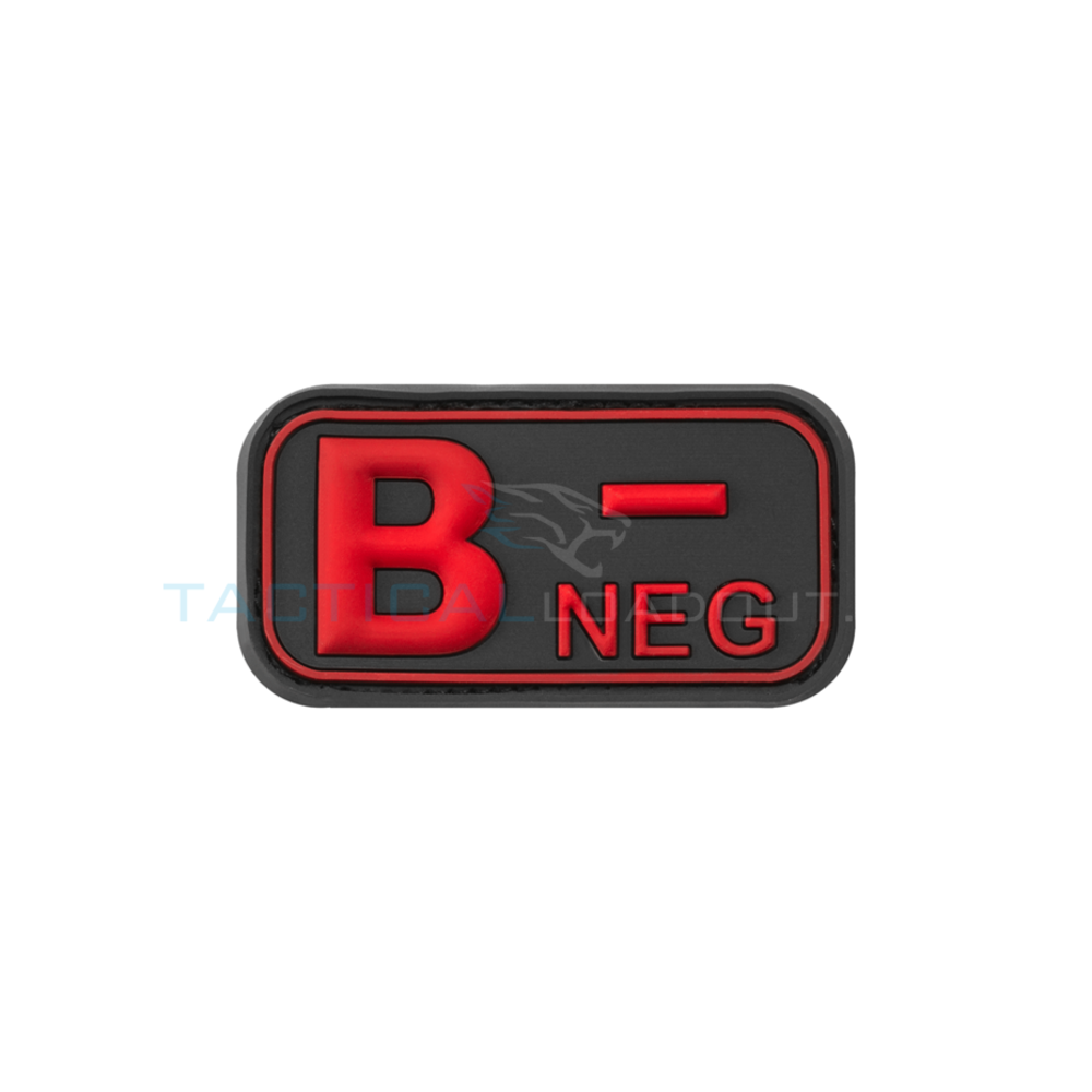 JTG B-Negative Blood Type PVC Patch Black Medic - GearPoint