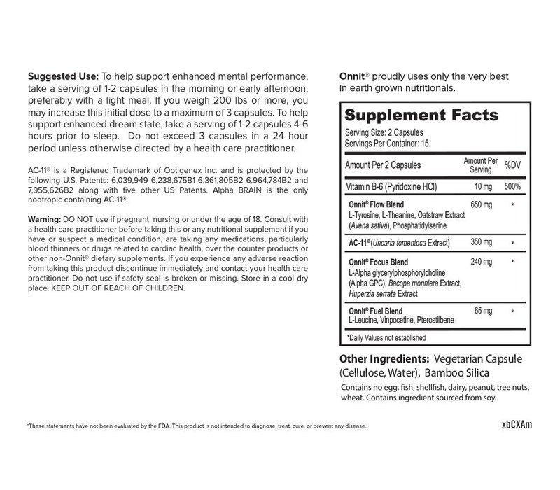 Onnit™ Alpha Brain -30 caps - NootroFit