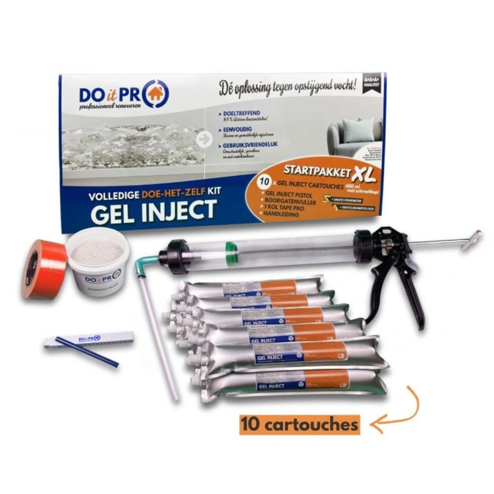 GEL INJECT | Doe-het-zelf vochtbestrijding | Startpakket XL 10 x 600ml ...