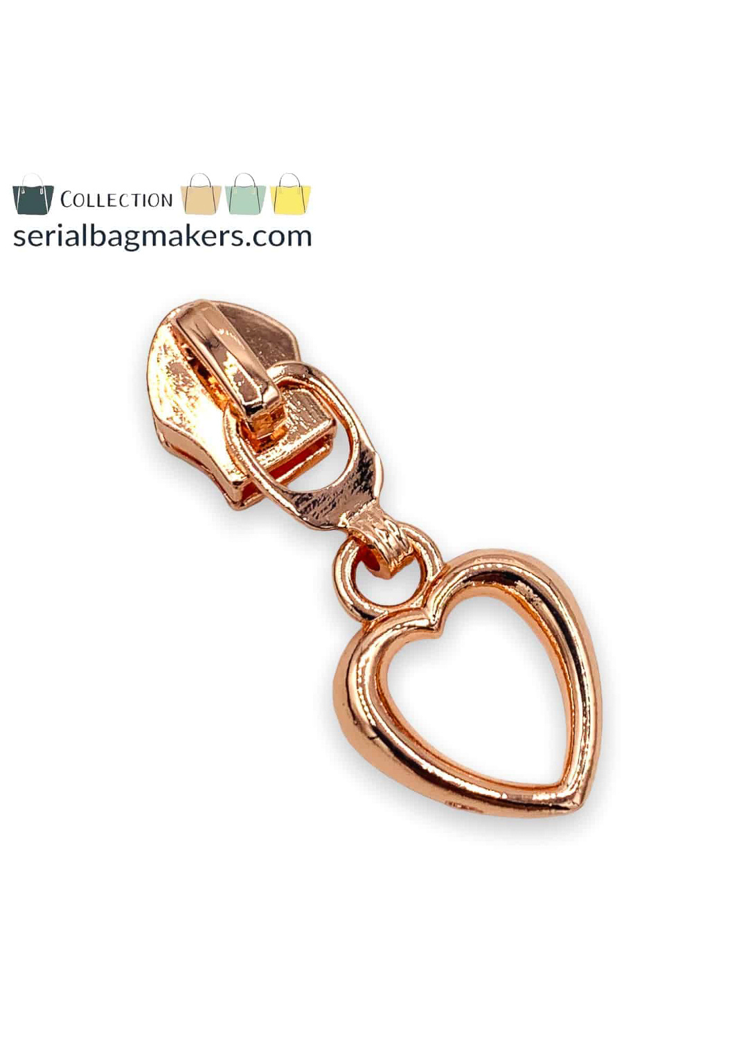 Zipper puller #5 - heart - Rose gold - Madeline De Stoffenmadam
