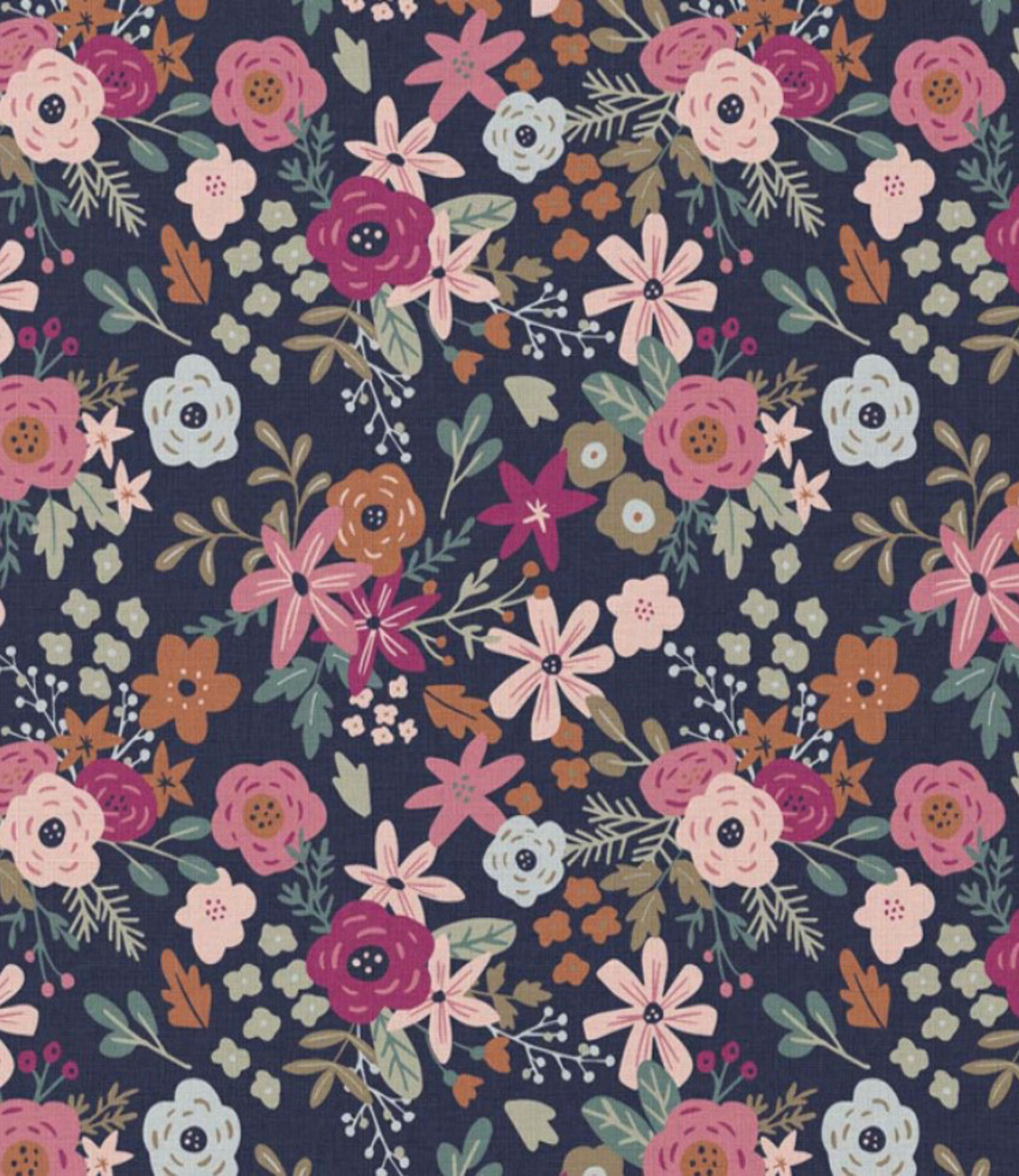 eggplant flowers - cotton - Madeline De Stoffenmadam