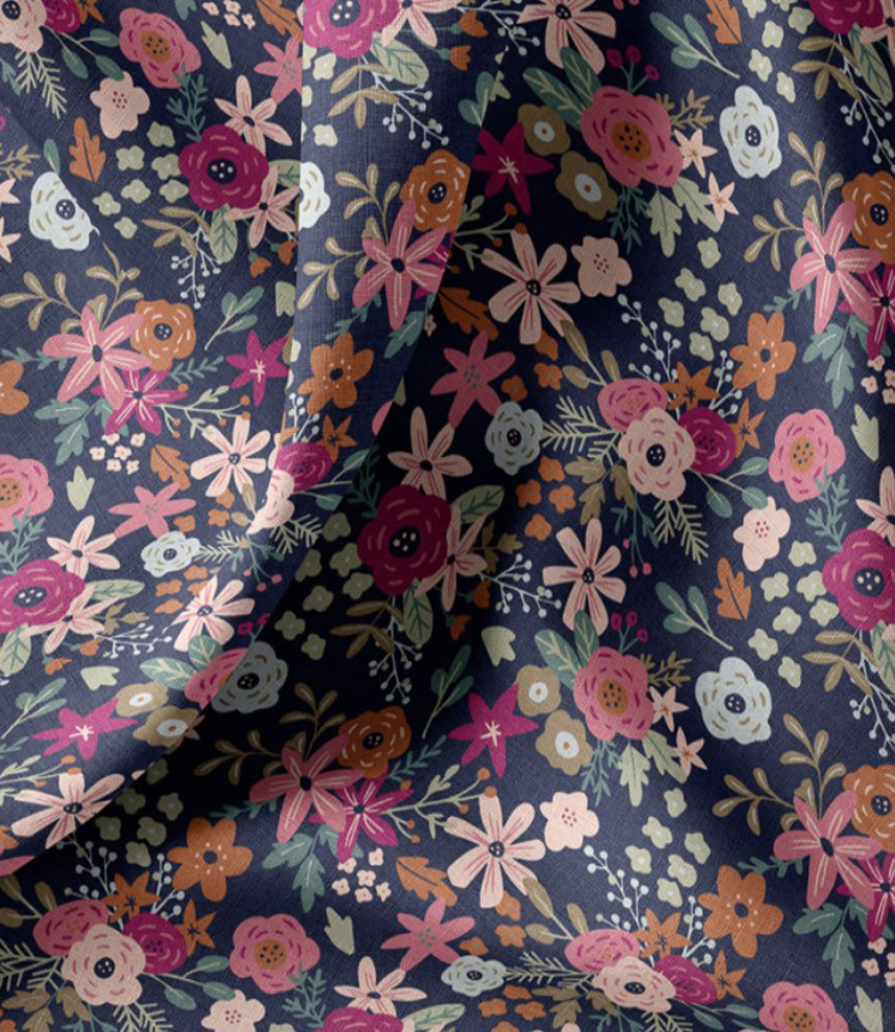 eggplant flowers - cotton - Madeline De Stoffenmadam