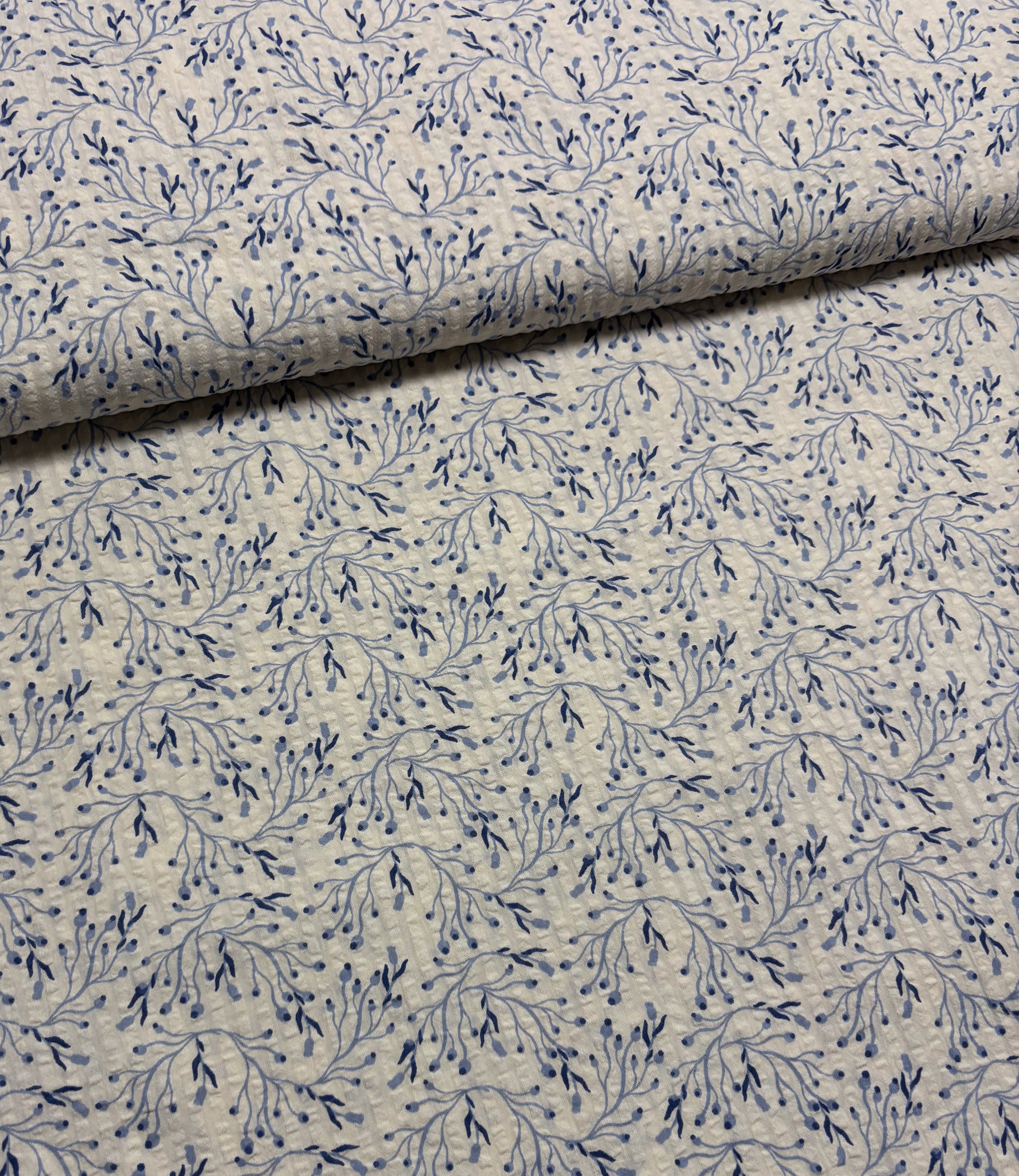 blue twig seersucker - Madeline De Stoffenmadam