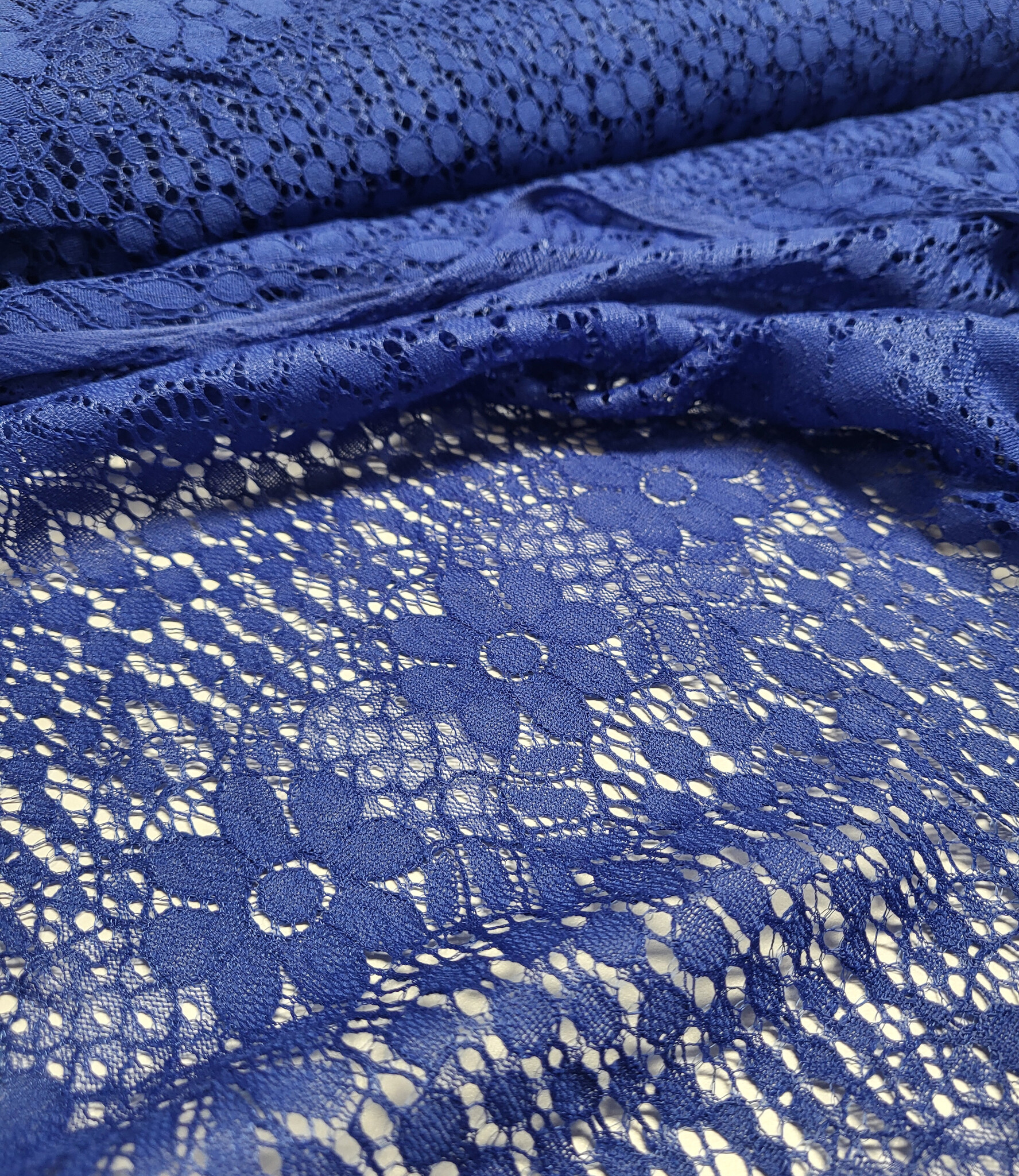 cobalt blue beautiful soft lace with flowers - cotton - Madeline De ...