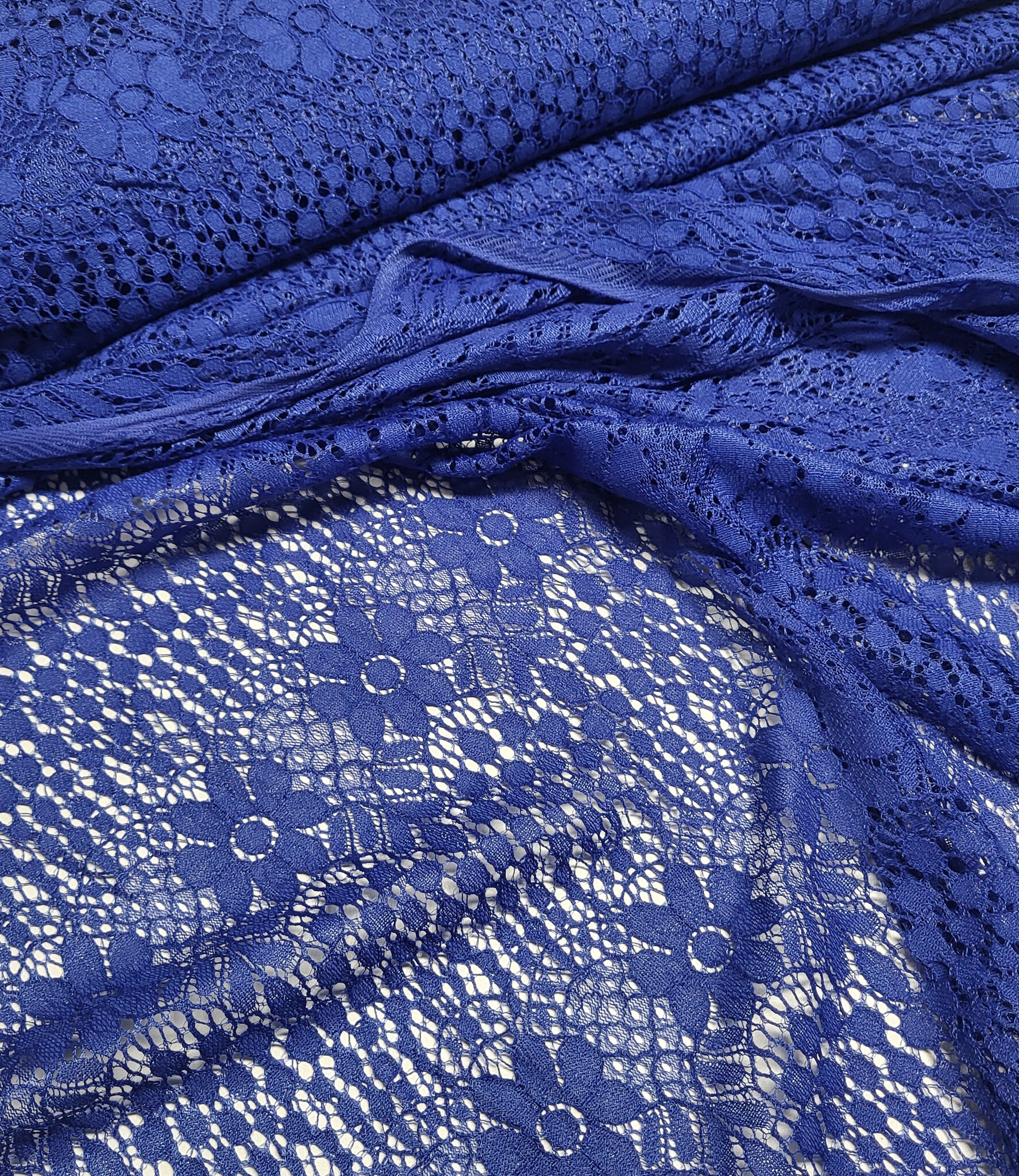 cobalt blue beautiful soft lace with flowers - cotton - Madeline De ...