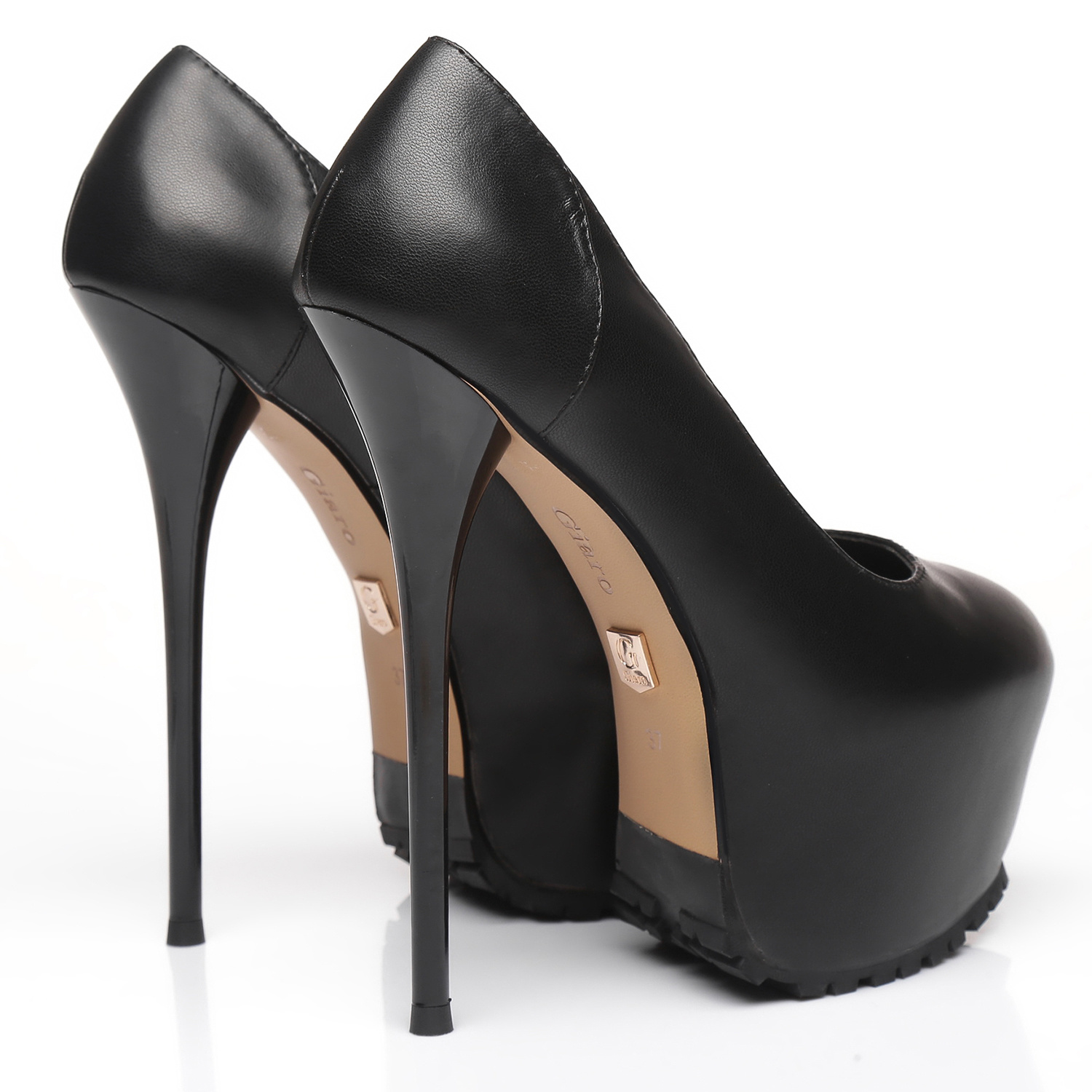 Black Vicky Giaro 16cm platform heel profile pumps - Shoebidoo Shoes ...