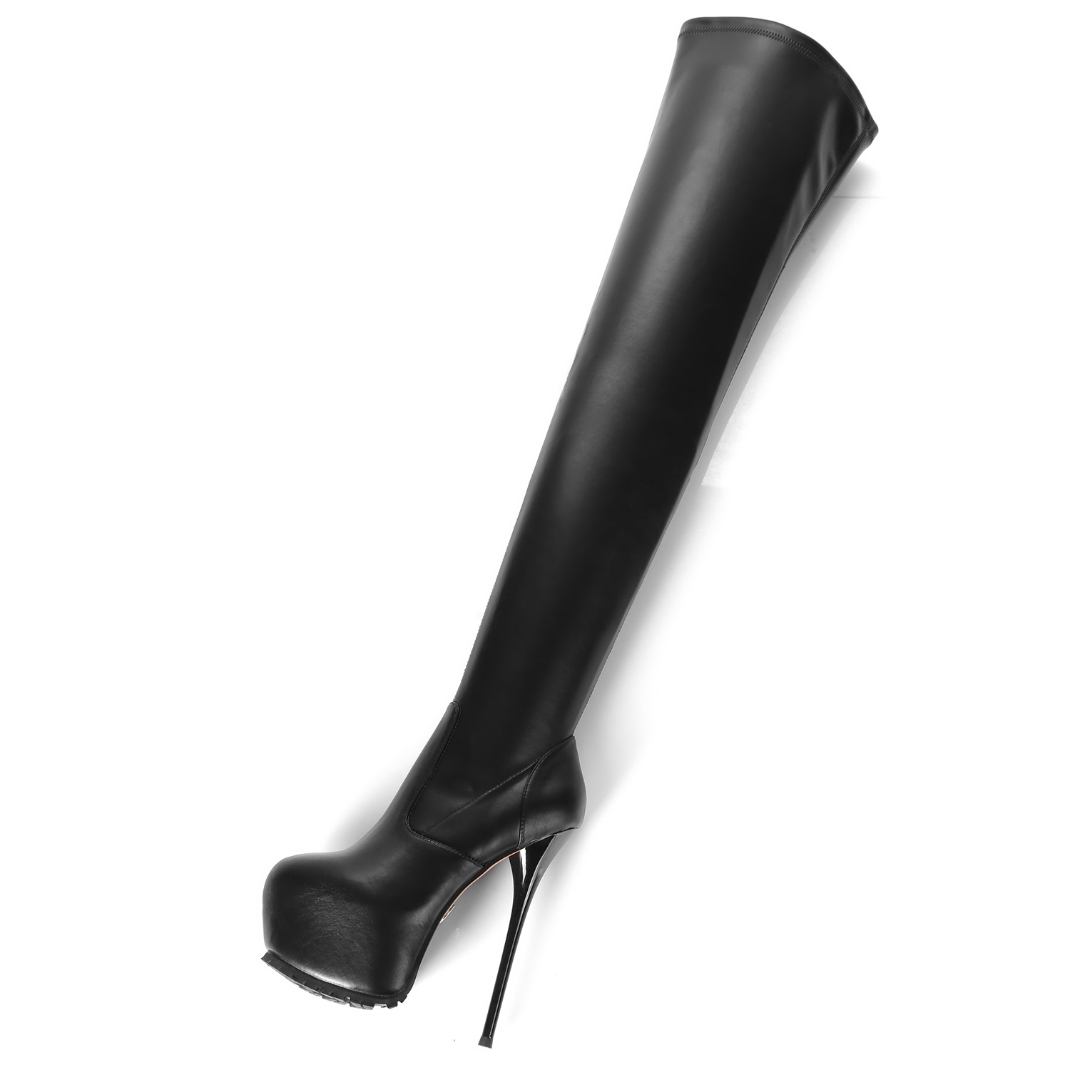Black thigh boots Giaro Vida 16cm heels profile - Shoebidoo Shoes ...