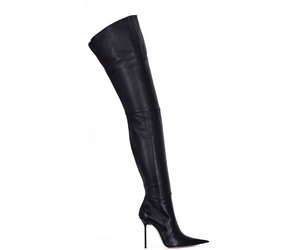 Sanctum MAYDAY EXTREME POINTY KNEE BOOTS BLACK NAPPA - Shoebidoo Shoes ...