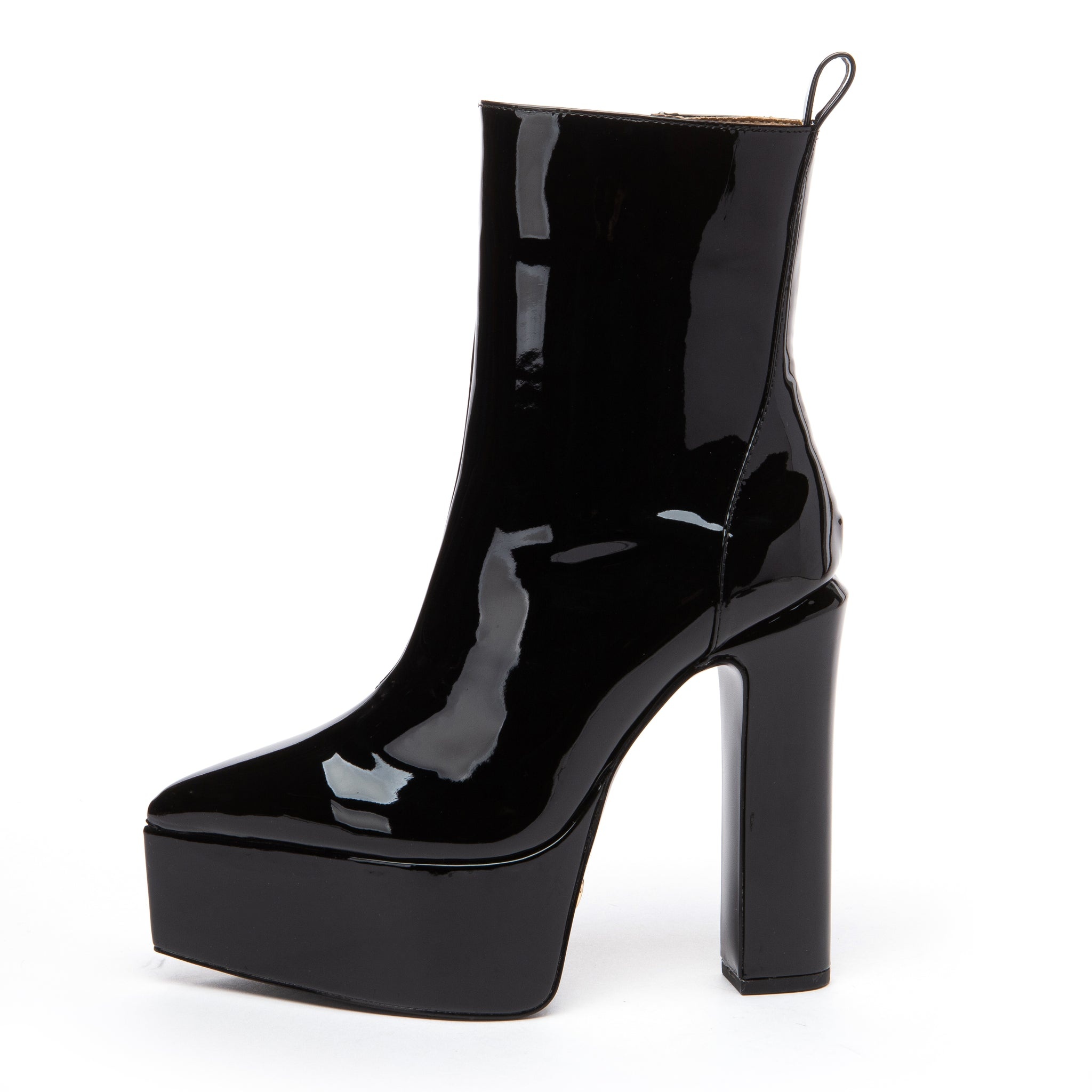 STASH | BLACK SHINY | ANKLE BOOTS - Shoebidoo Shoes | Giaro high heels