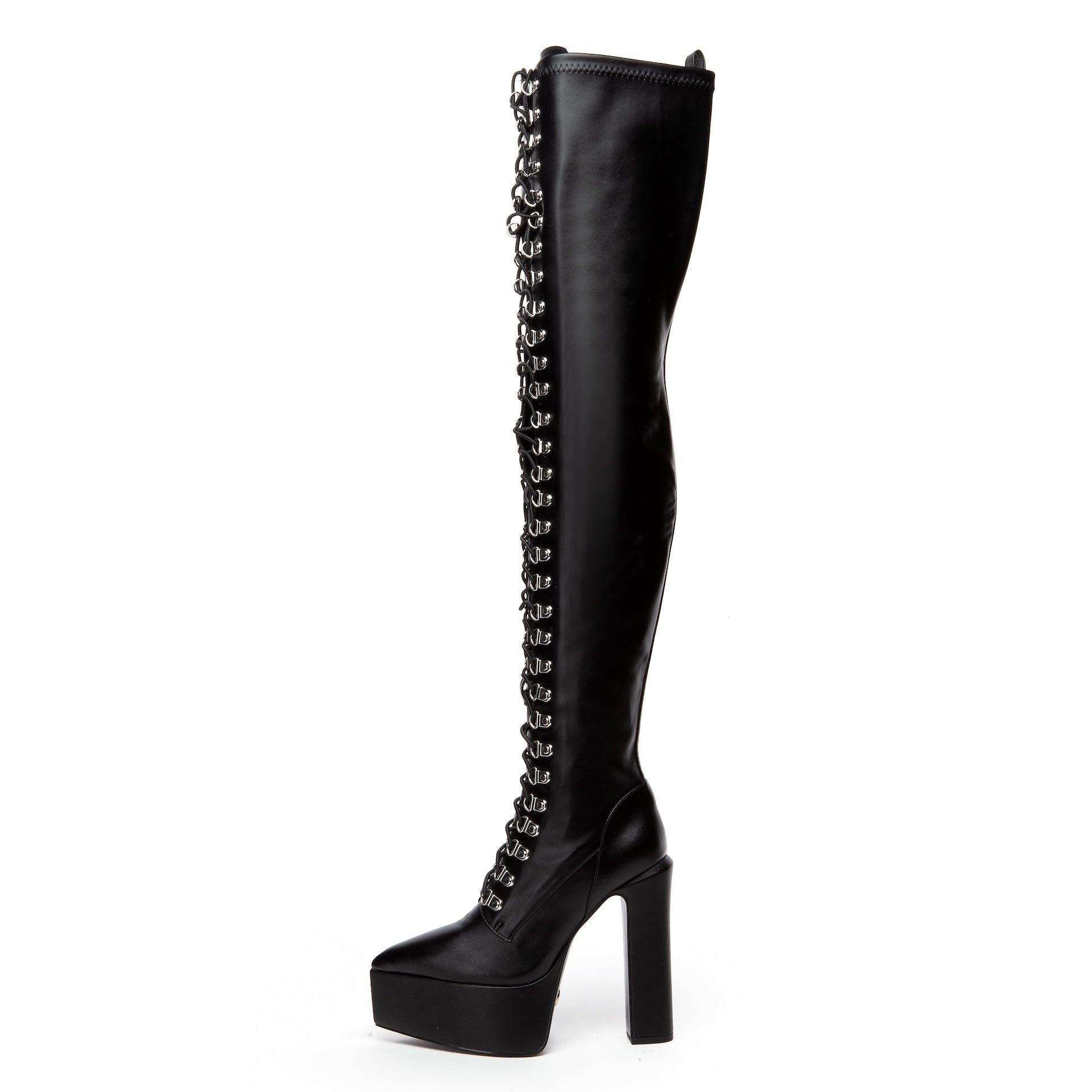 Giaro SECRETZ Black Matte Lace-up Thigh Boots | Shoebidoo - Shoebidoo ...