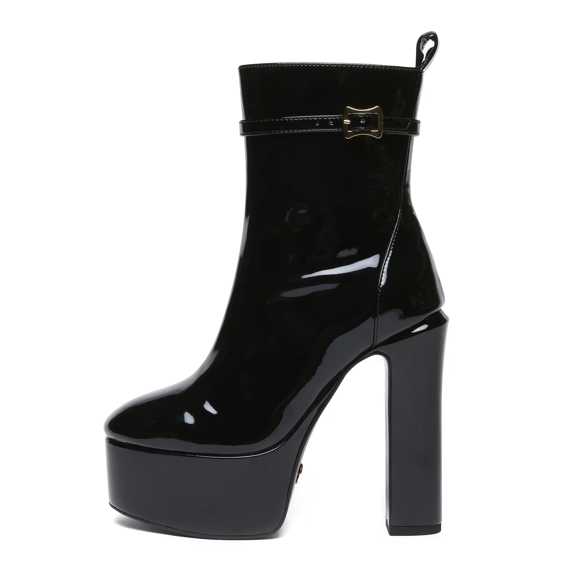Giaro BAMARA BLACK SHINY | 14cm platform ankle boots - Shoebidoo Shoes ...