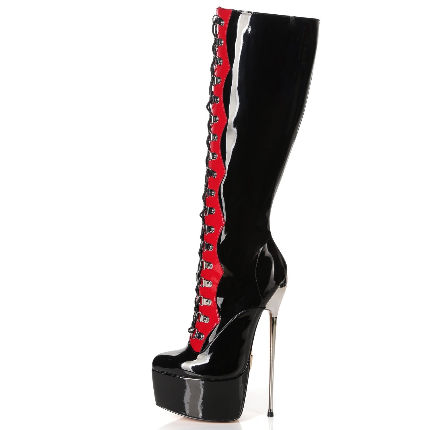 Giaro SLICK FASCINATE BLACK RED | lace-up platform boots - Shoebidoo ...
