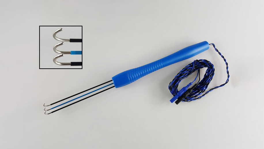 FSM Triple Hook Nerve Stimulator Probe (180 degree) - NEUROWEBSHOP.EU