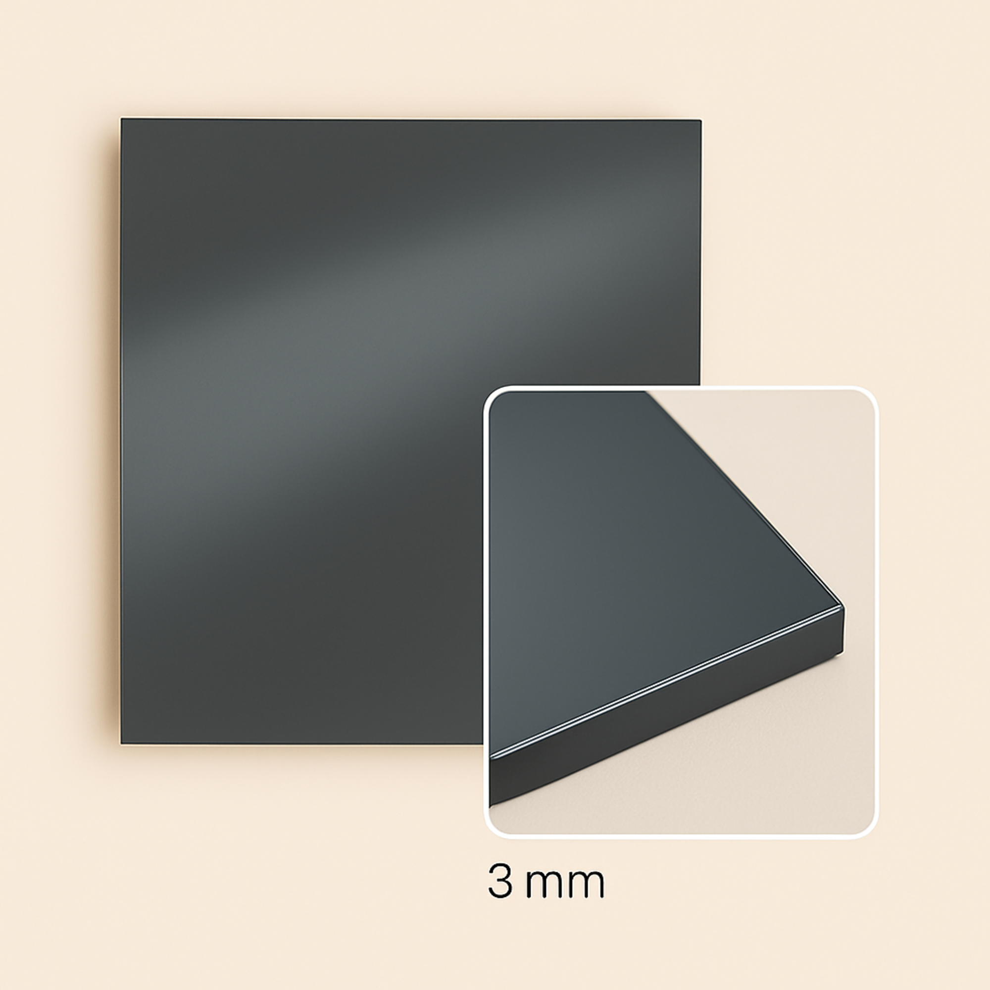 Plexiglas - Mirror Grey 300 x 300 - FilRight