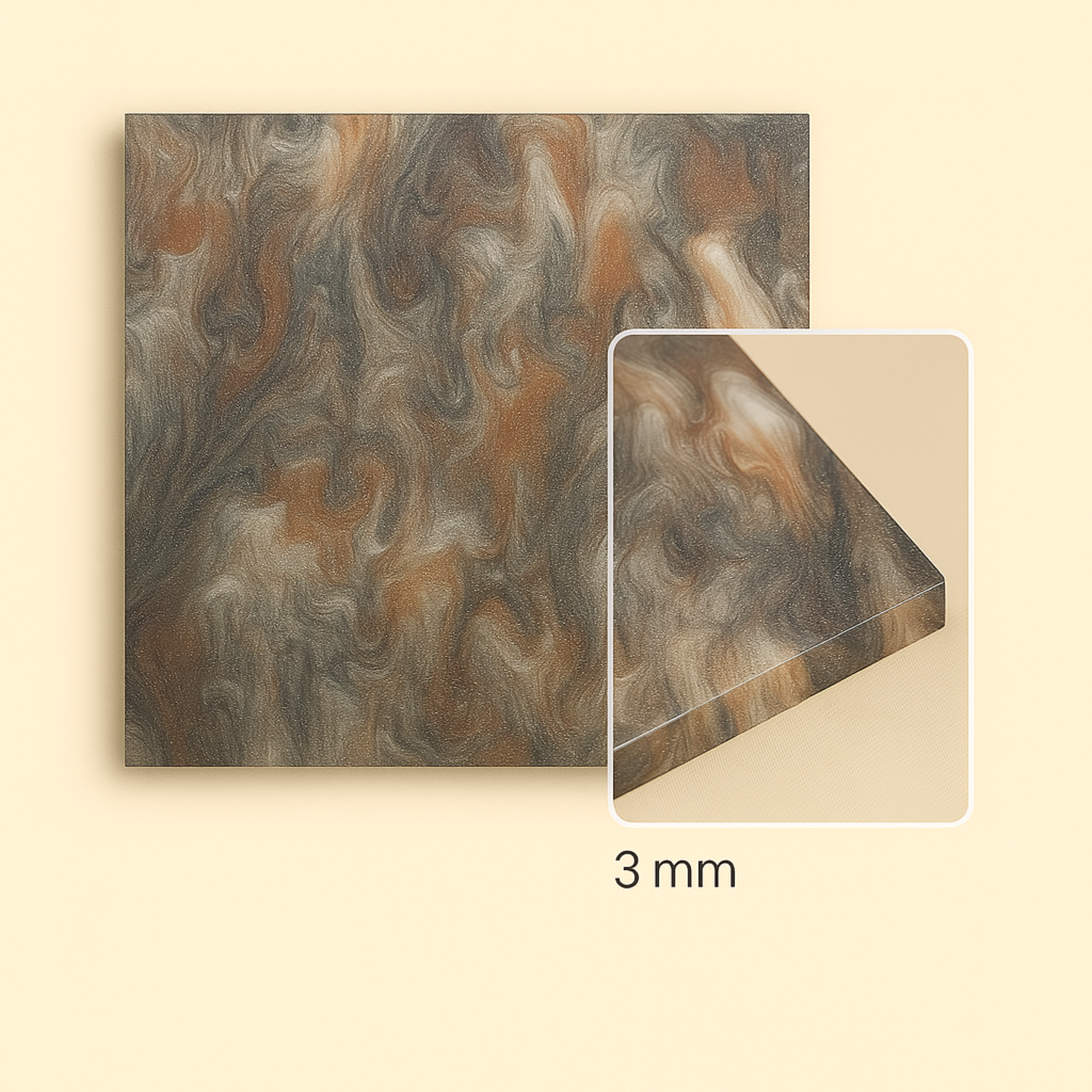 Plexiglas - Shiny Marble Silver Copper 300 x 600 - FilRight