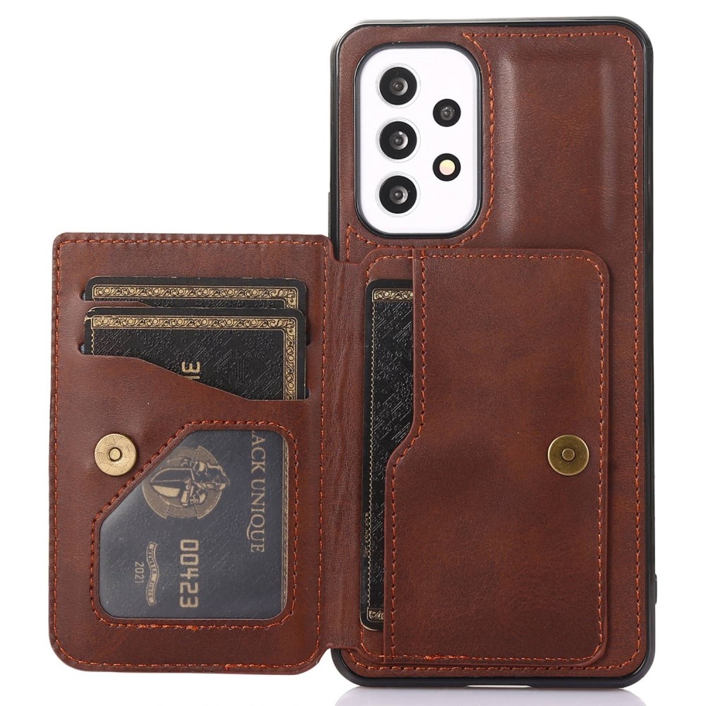 Koffiebruin Pasjeshouder Faux Leder Hoesje Samsung Galaxy A53 ...