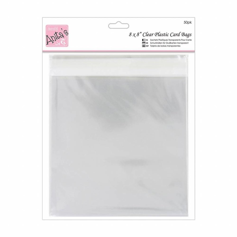 Clear Plastic Card Bags 8x8 Inch (50pk) (ANT 1651009) - Craftlines B.V.