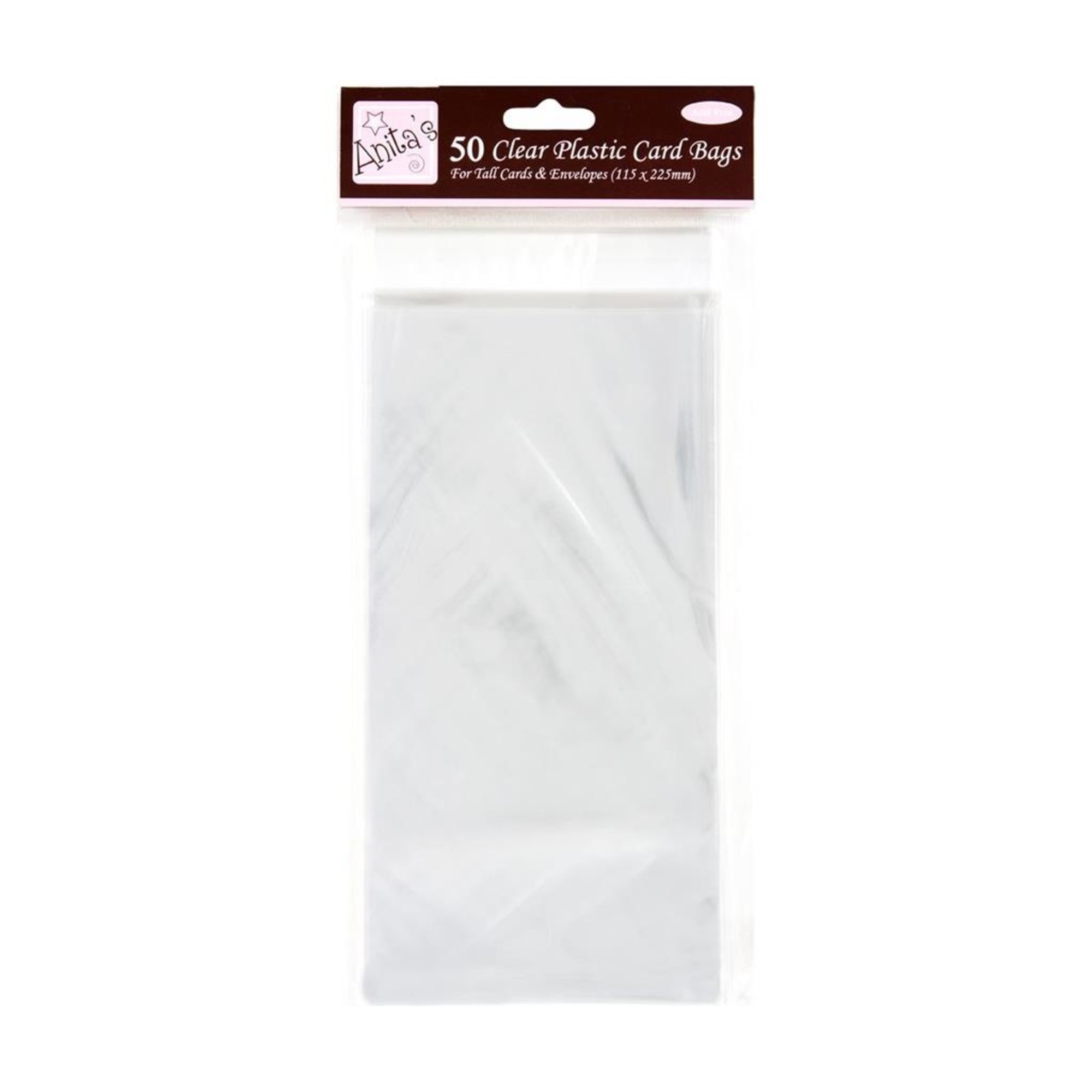 Tall Clear Plastic Card Bags (50pk) (ANT 1651001) - Craftlines B.V.