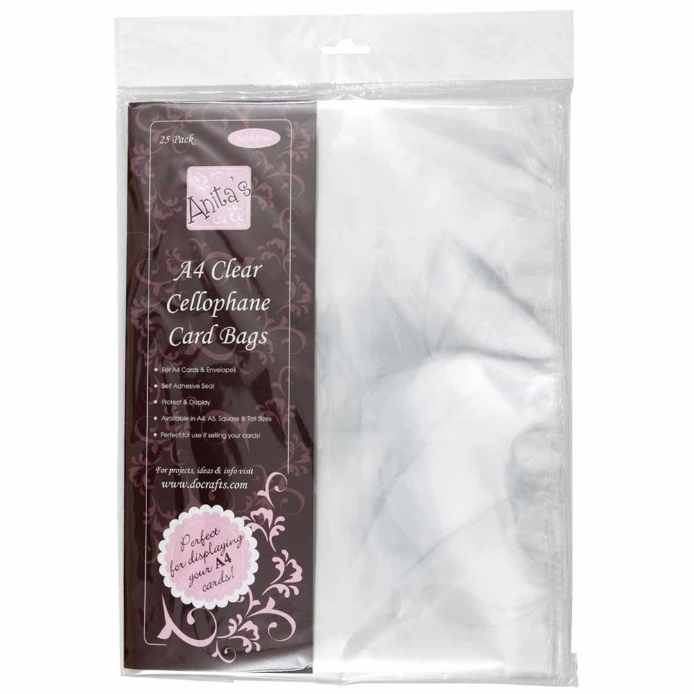 A4 Clear Plastic Card Bags (25pk) (ANT 1651004) - Craftlines B.V.