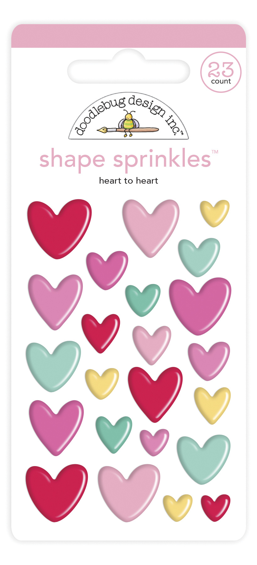Heart to Heart Shape Sprinkles (23pcs) (6576) - Craftlines B.V.