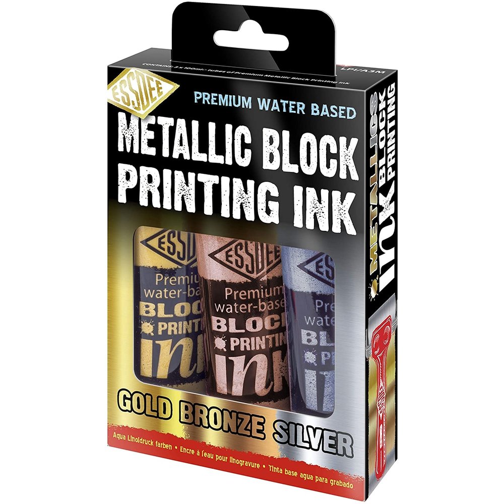Metallic Block Printing Ink Set (3pcs) (LPI/A3M) - Craftlines B.V.