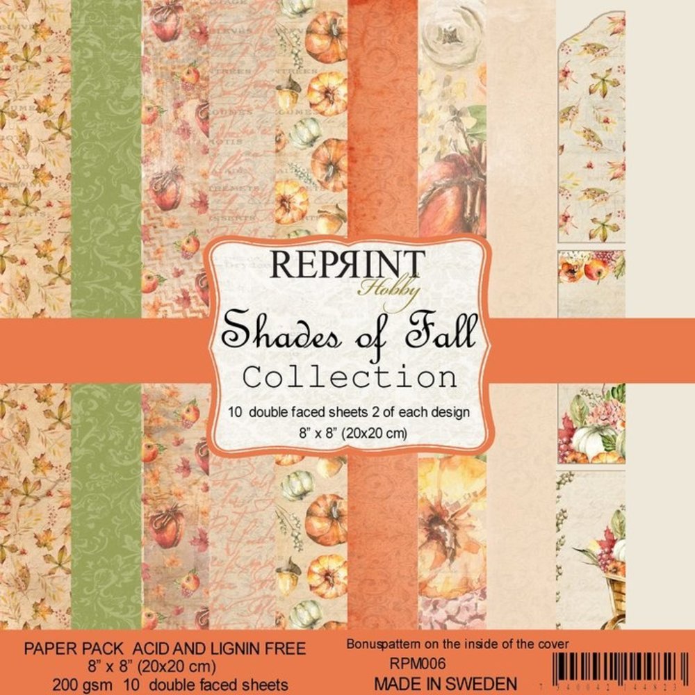 Shades of Fall Collection 8x8 Inch Paper Pack (RPM006) - Craftlines B.V.