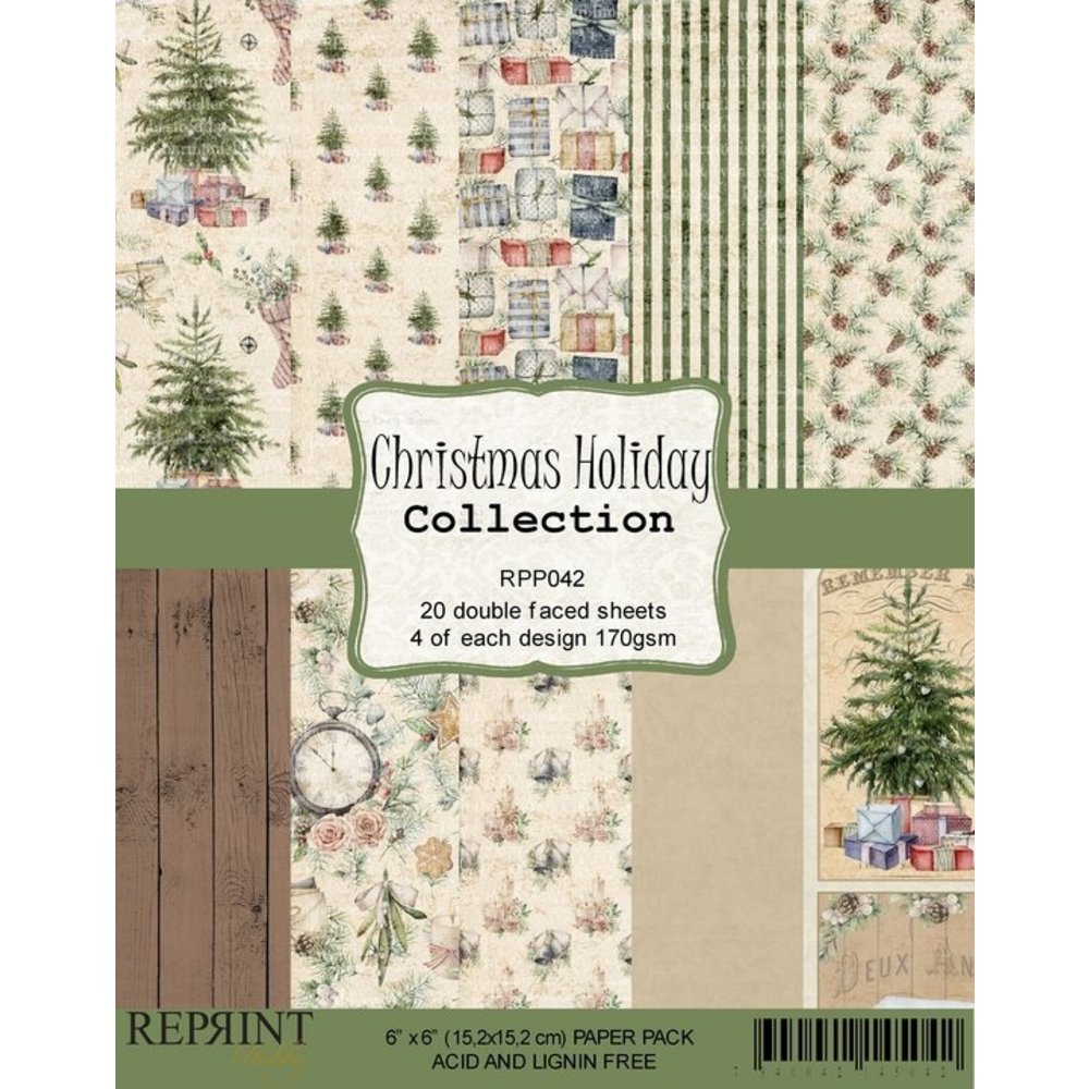 Christmas Holiday Collection 6x6 Inch Paper Pack (RPP042) - Craftlines B.V.