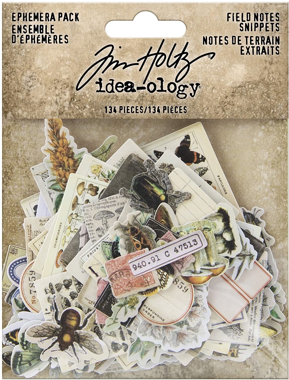 Tim Holtz Field Notes Ephemera Snippets (TH94049) - Craftlines B.V.