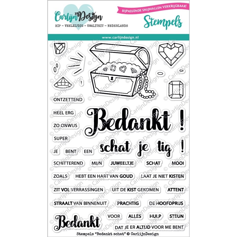 Stempels Bedankt Schat (CDST-0003) - Craftlines B.V.