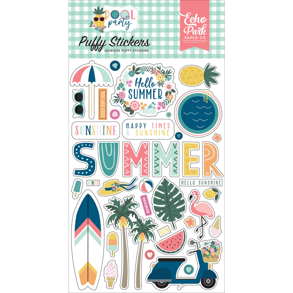 Pool Party Puffy Stickers (POP240066) - Craftlines B.V.